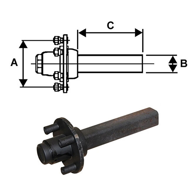 Köp Axeltapp m Nav 4x100 40x40mm - Trailerhuset.se